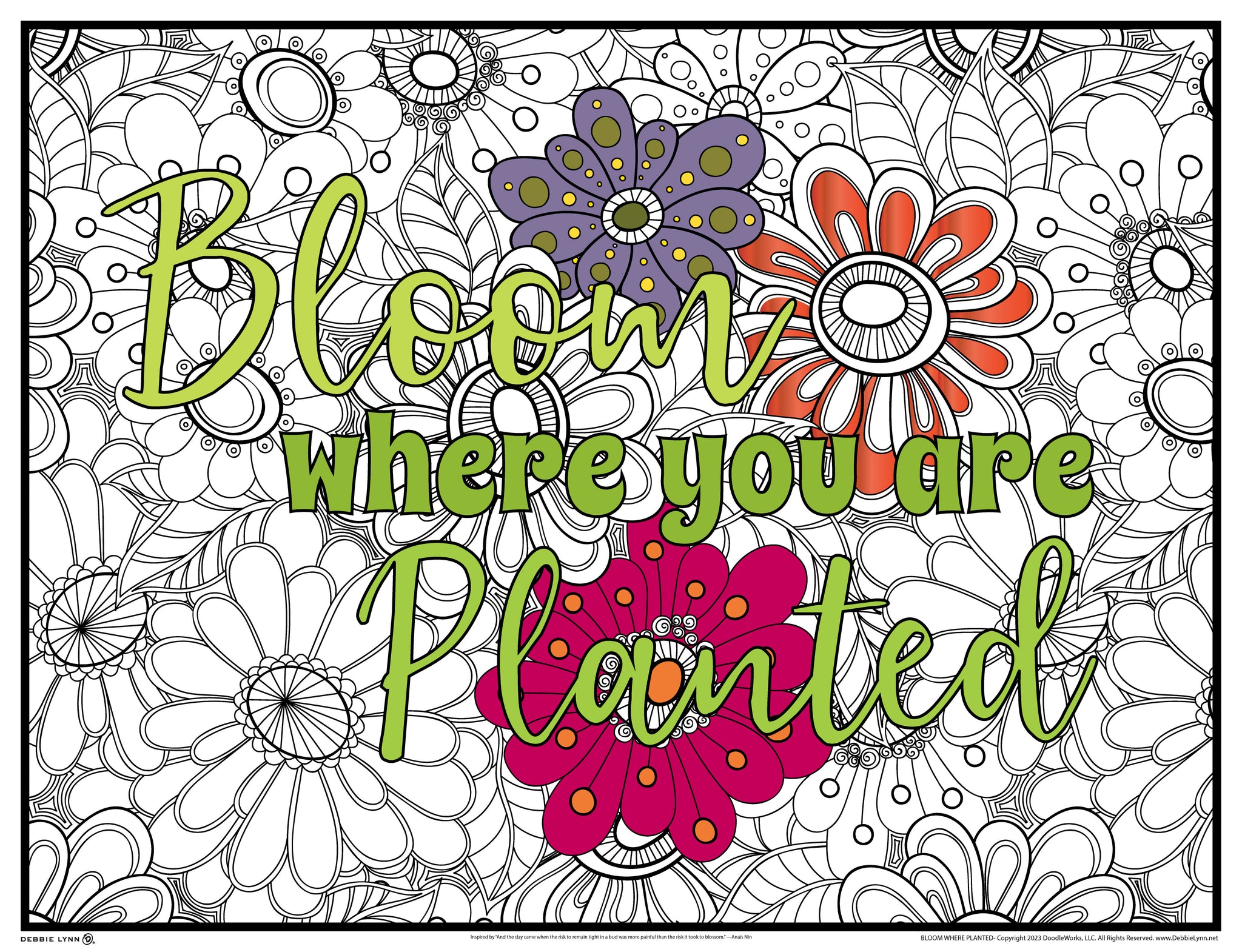 Bloom Where Planted Personalized Giant Coloring Poster 46"x60" – Debbie ...