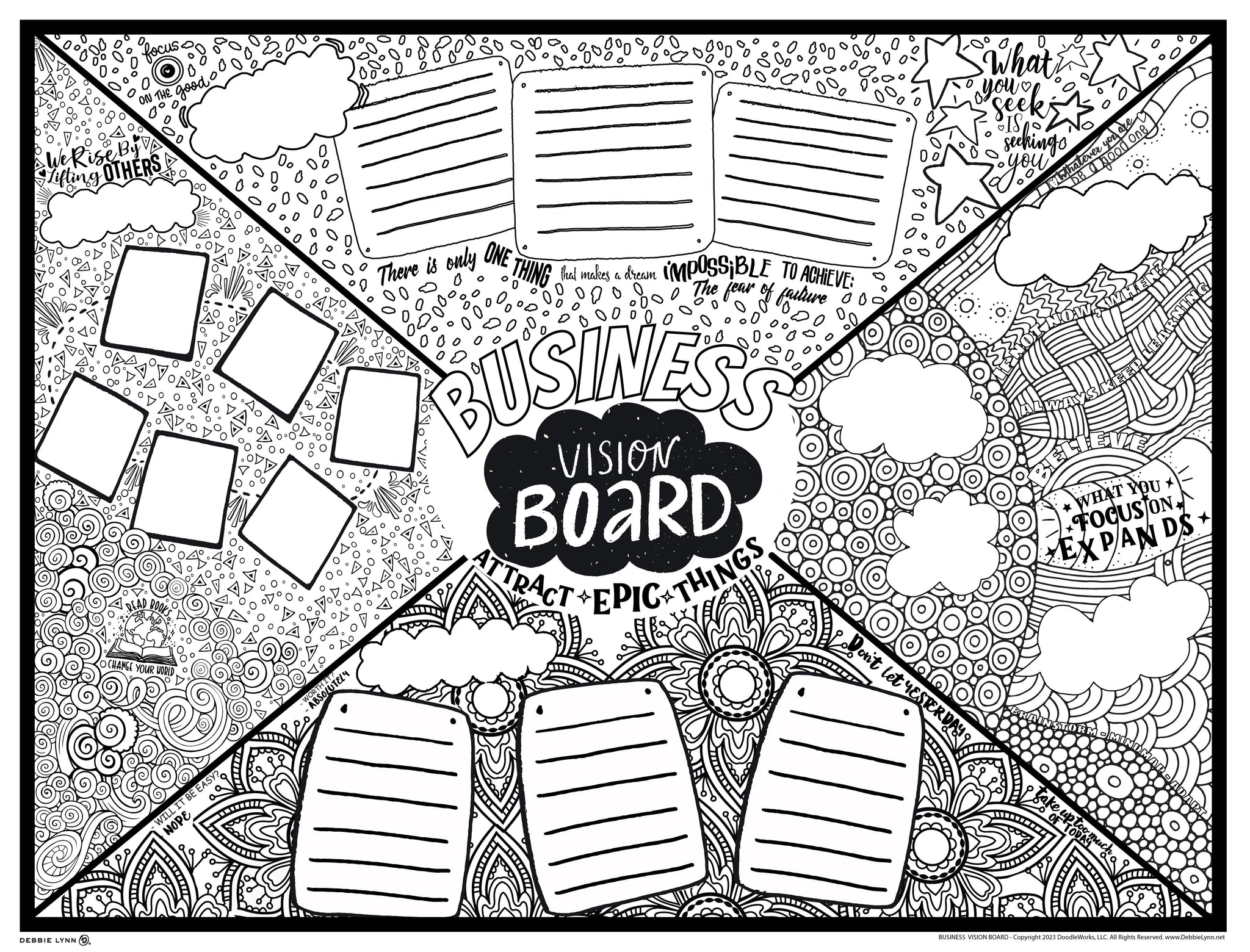 Business Vision Board Personalized Giant Coloring Poster 46"x60 ...