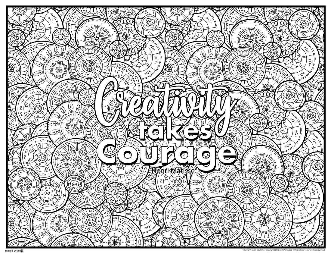 Creativity Takes Courage Giant Coloring Poster 46"x60" – Debbie Lynn