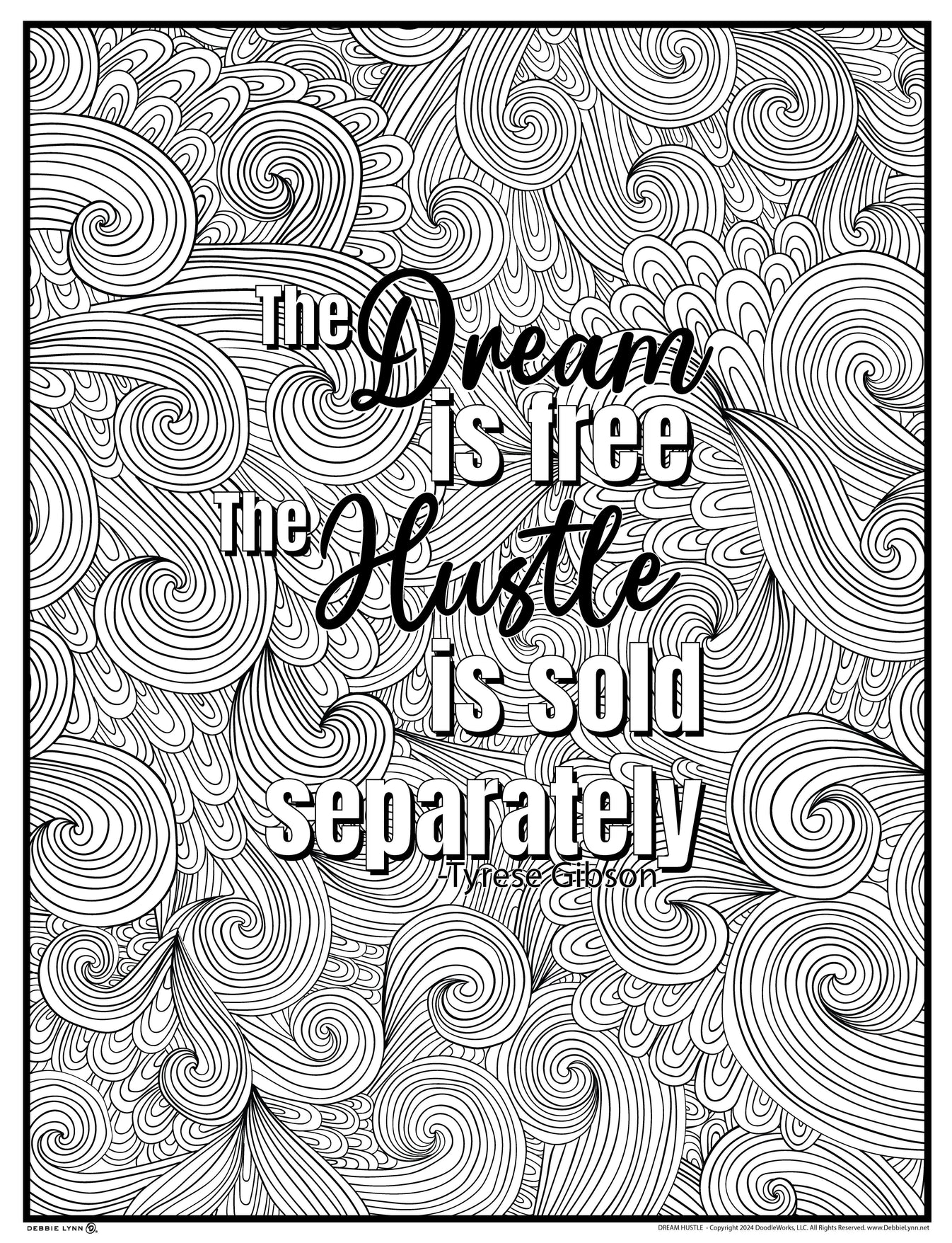 Hustle Sold Separately Giant Coloring Poster 46"x60" – Debbie Lynn