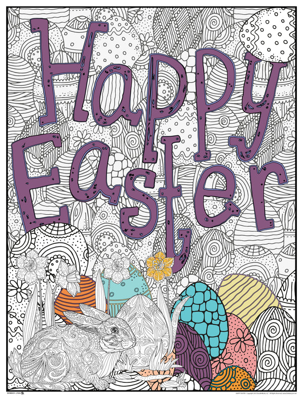 Happy Easter Personalized Giant Coloring Poster 48"x63" - Debbie Lynn
