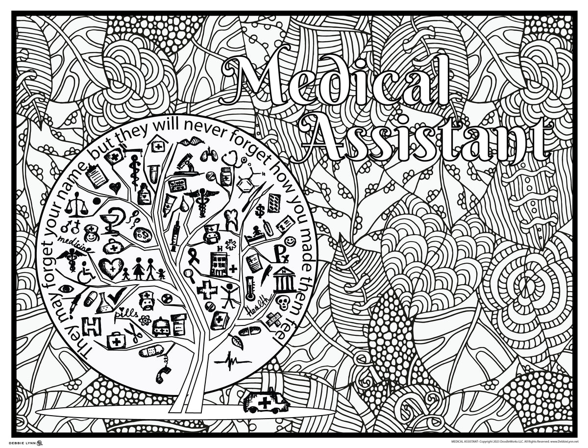 Medical Assistant Personalized Giant Coloring Poster 48"x63" - Debbie Lynn