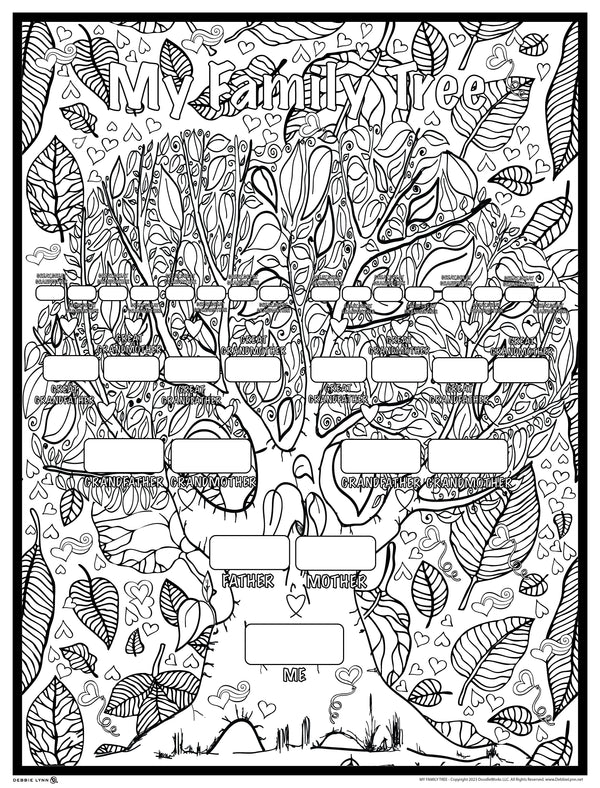 My Family Tree Personalized Giant Coloring Poster – Debbie Lynn