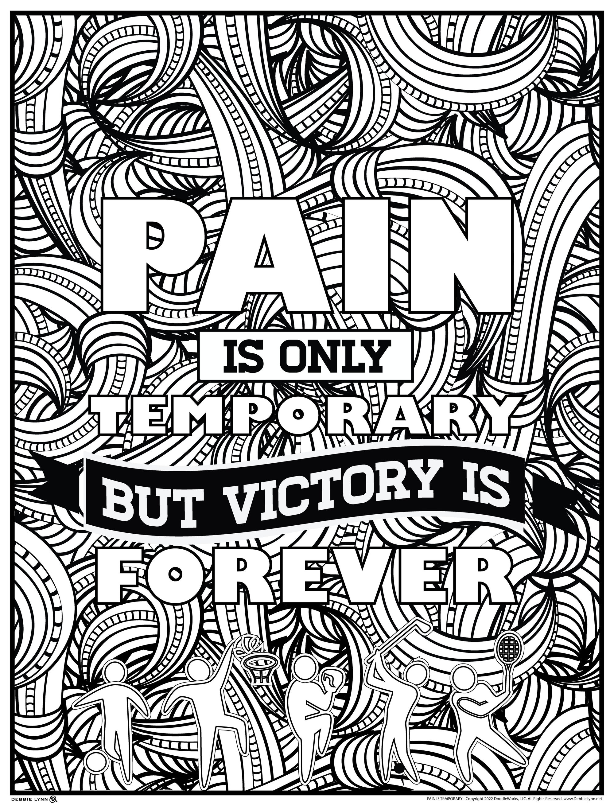 Pain is Temporary Sports Personalized Giant Coloring Poster 48"x63 ...