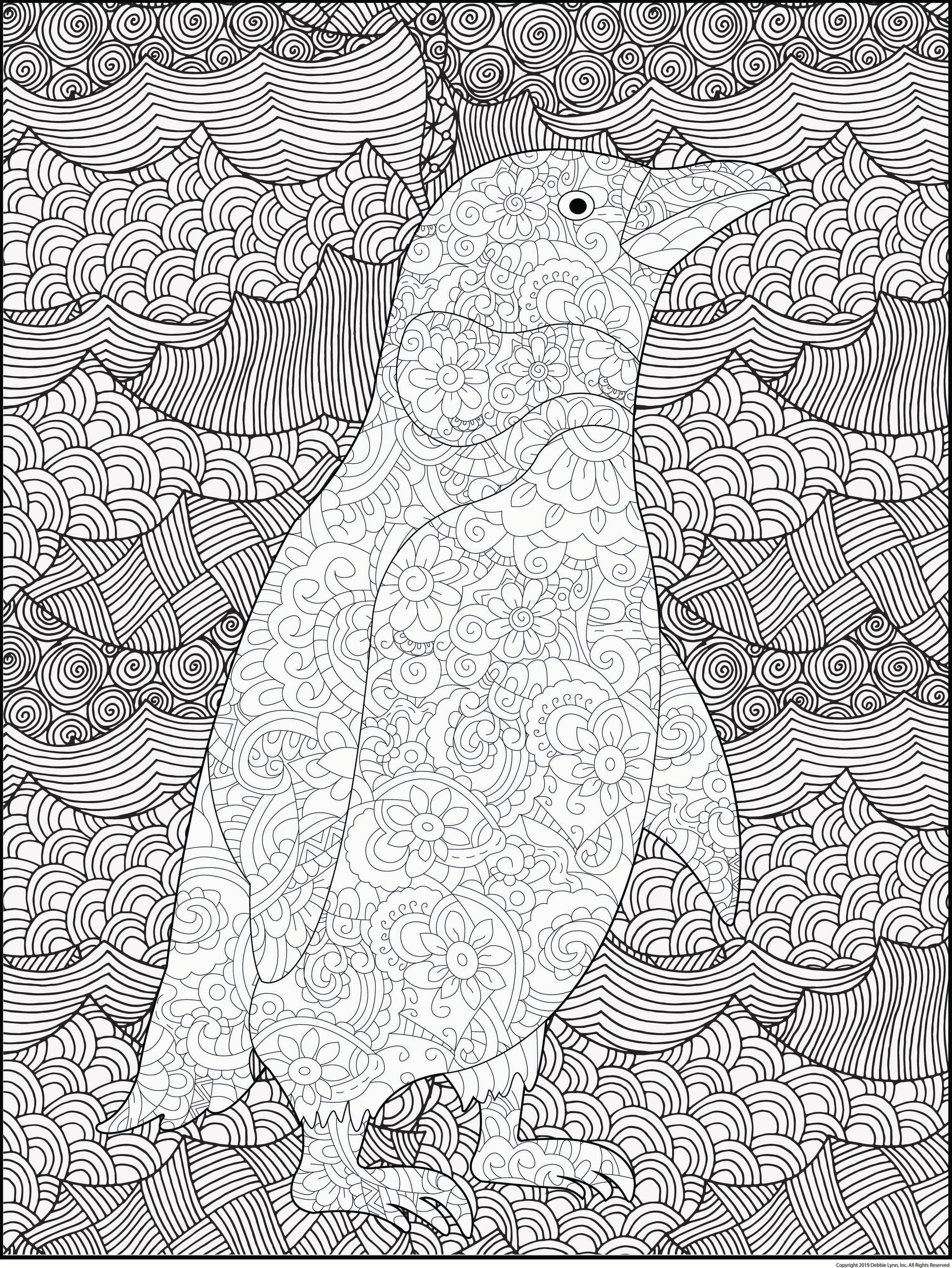 Penguin Personalized Giant Coloring Poster 48"x63" - Debbie Lynn