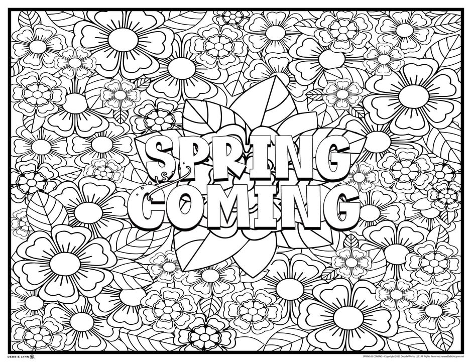 Spring Themed Coloring Posters – Debbie Lynn