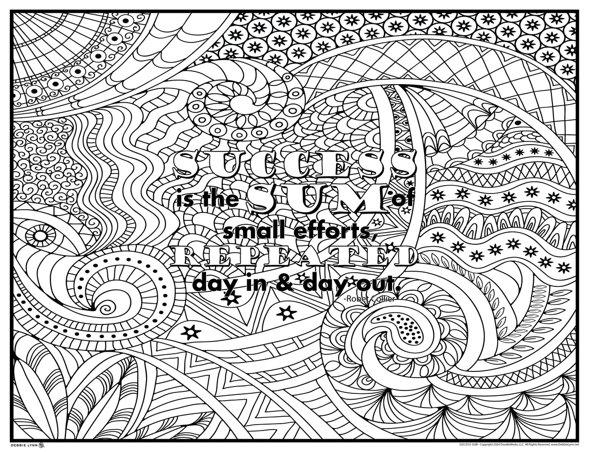 Success is the Sum Giant Coloring Poster 46"x60" – Debbie Lynn