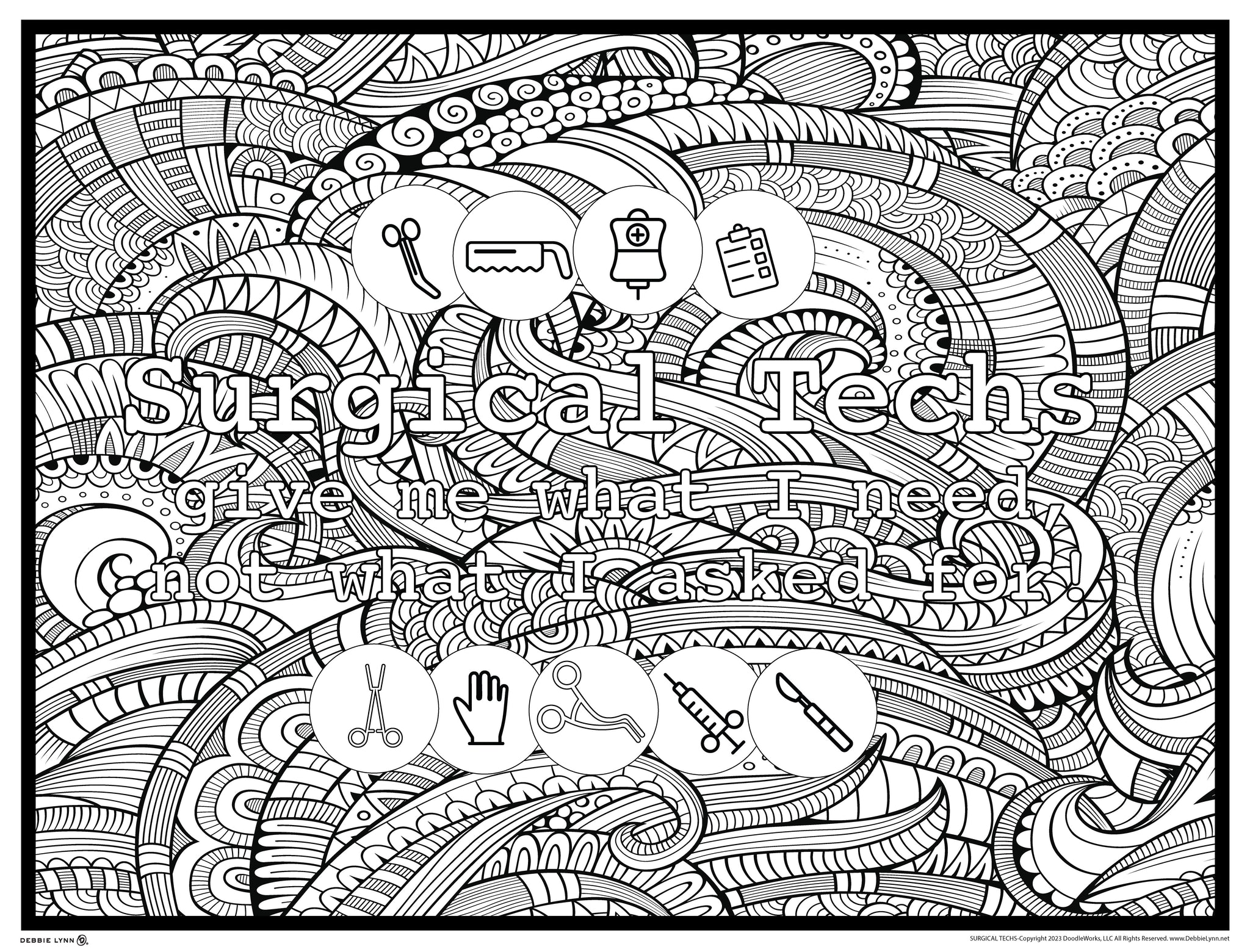 Surgical Techs Giant Coloring Poster – Debbie Lynn