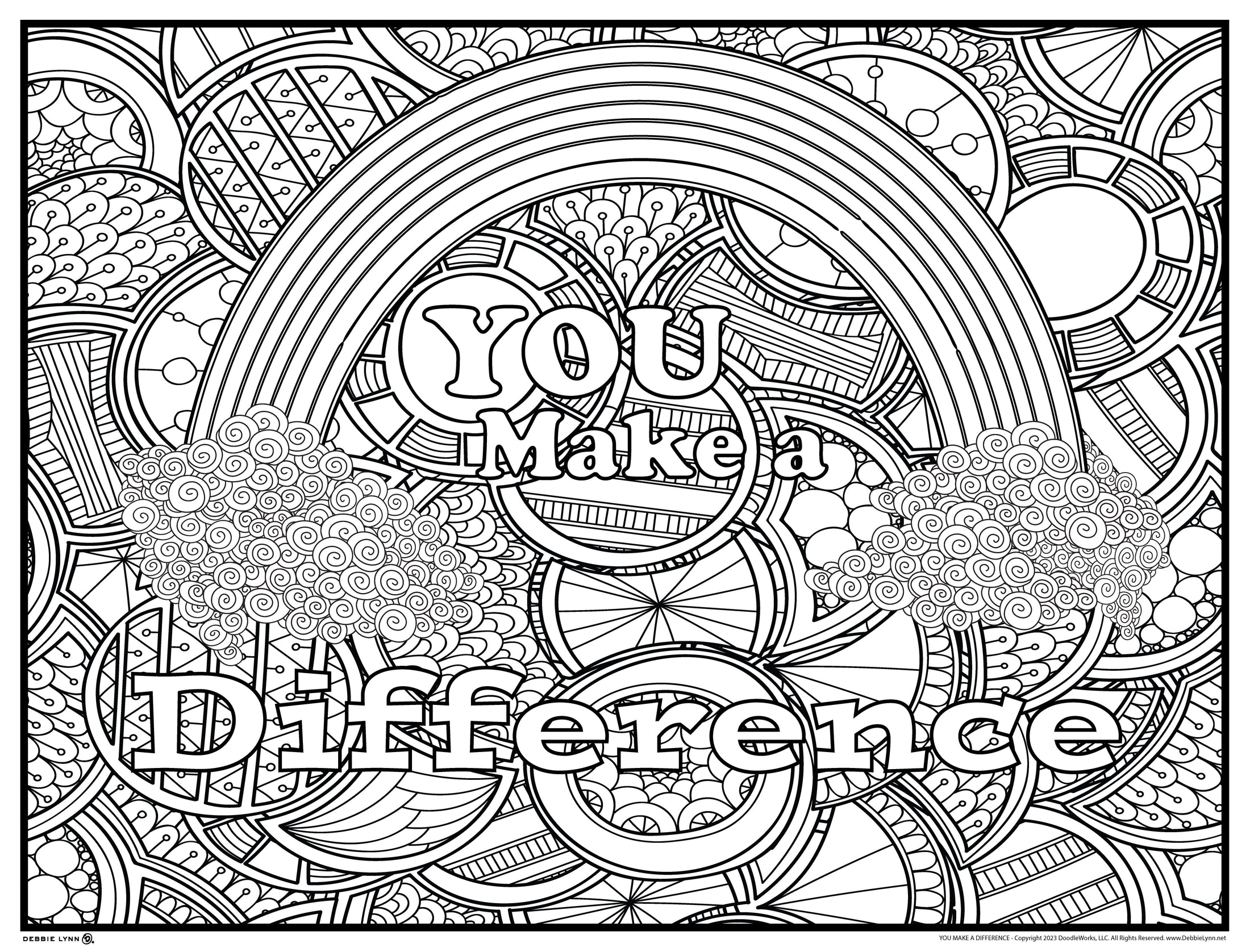You Make a Difference Rainbow Giant Coloring Poster 46x60" – Debbie Lynn