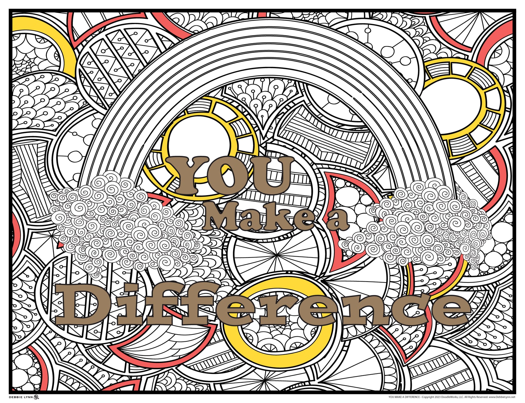 You Make a Difference Rainbow Giant Coloring Poster 46x60" – Debbie Lynn