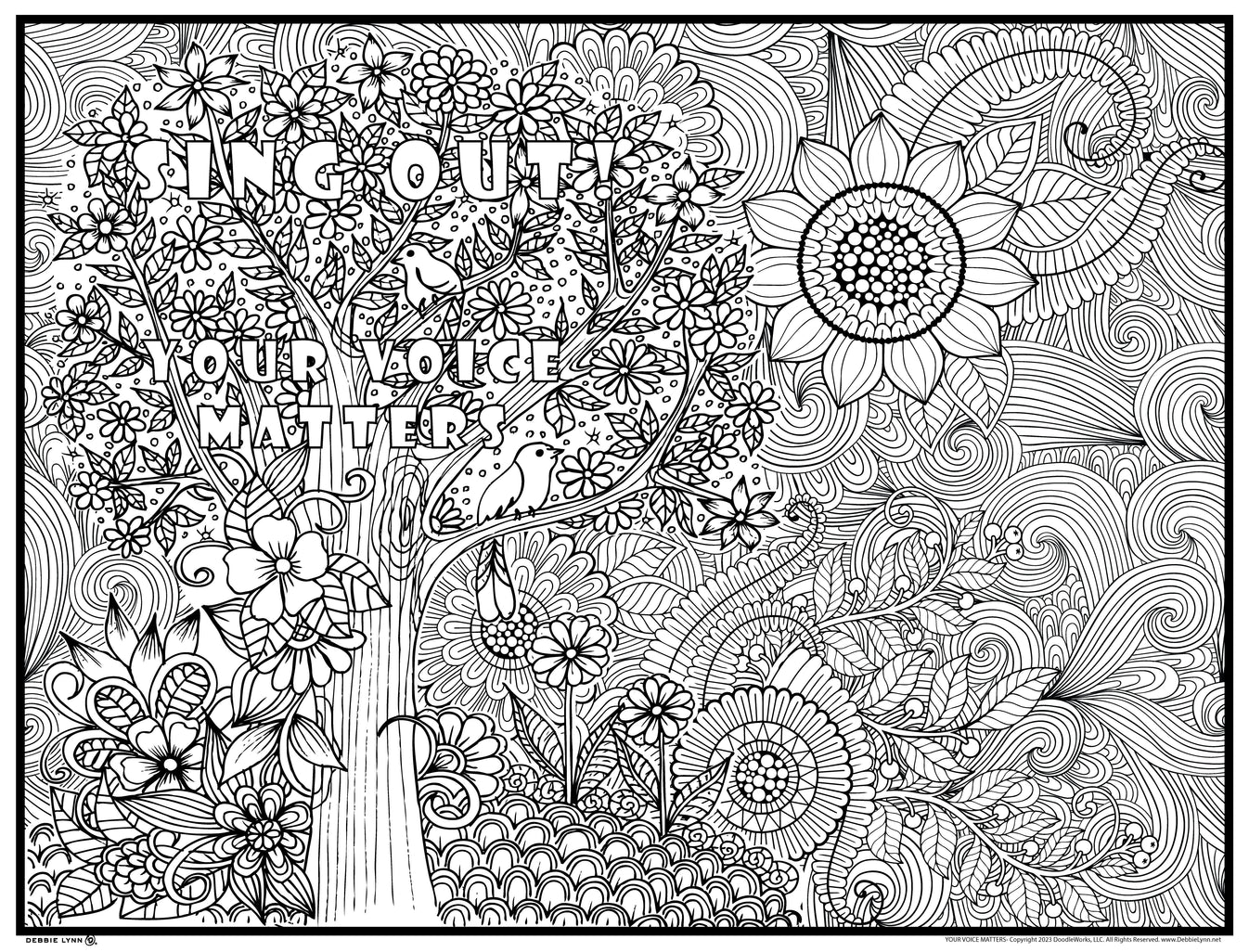 Your Voice Matters Giant Coloring Poster 46x60" – Debbie Lynn