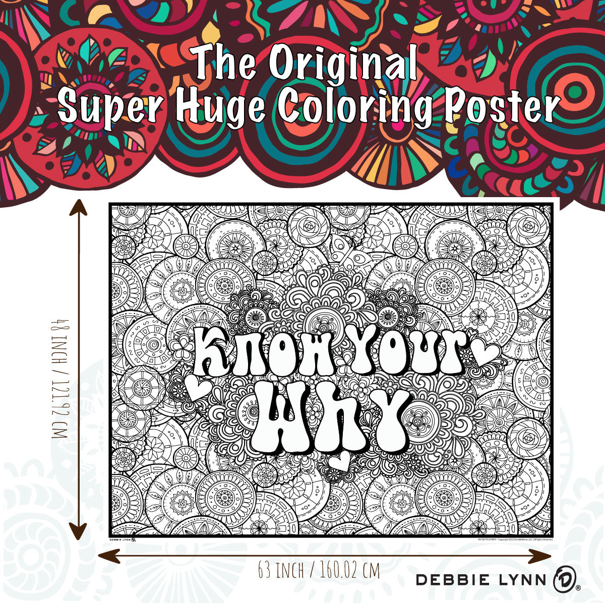 Know Your Why Personalized Giant Coloring Poster 46"x60" – Debbie Lynn