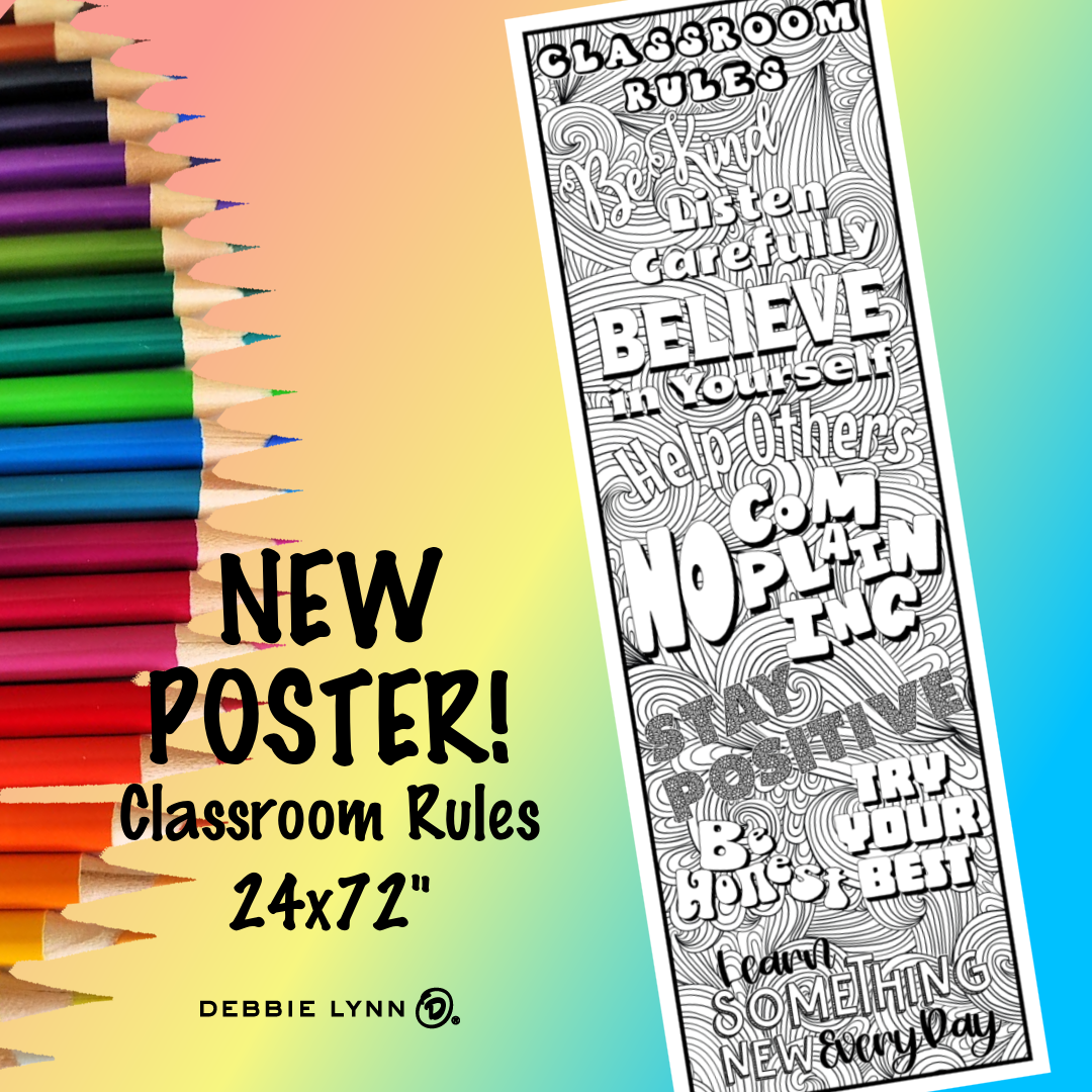 Classroom Rules Coloring Banner Poster 24x72" – Debbie Lynn