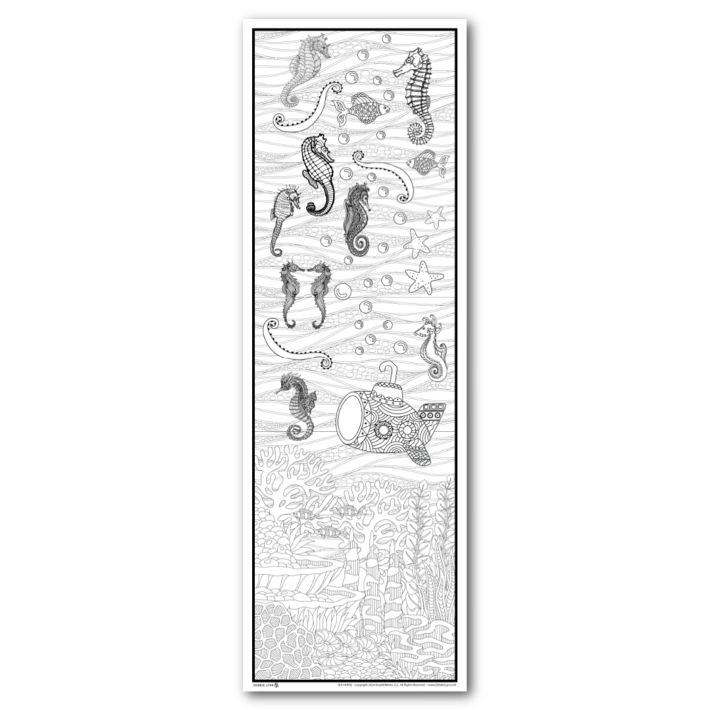 Sea Horse Giant Coloring Banner Poster 24x72" – Debbie Lynn