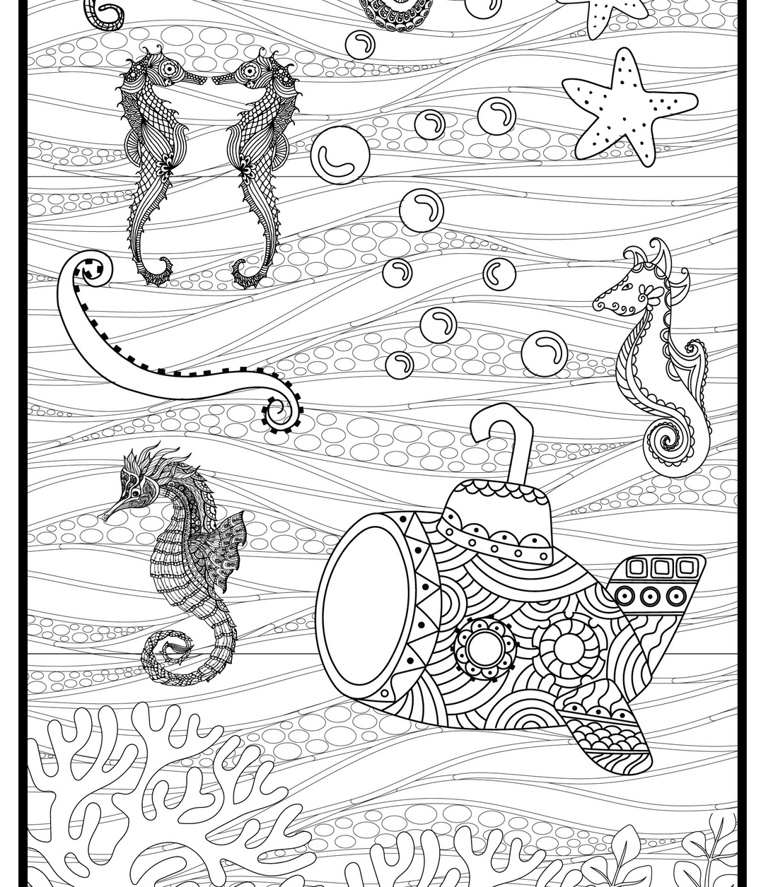 Sea Horse Giant Coloring Banner Poster 24x72" – Debbie Lynn