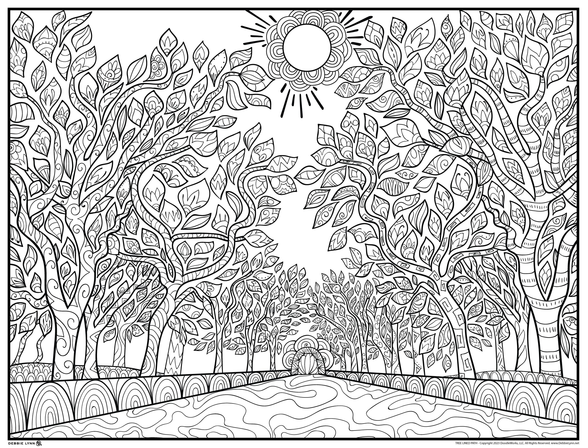 Tree Lined Path Personalized Giant Coloring Poster 46"x60" – Debbie Lynn