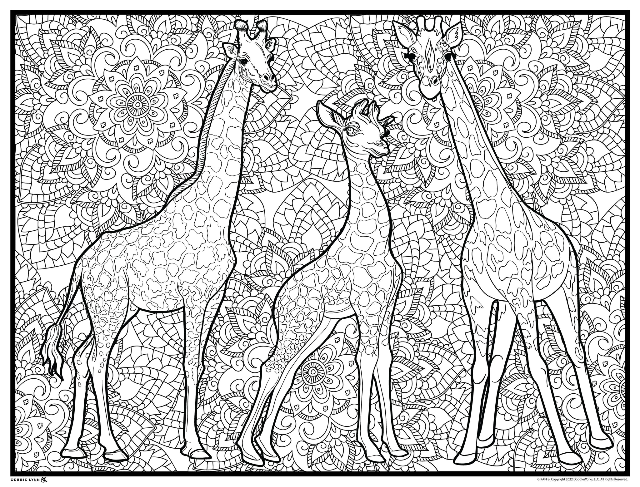 Debbie Lynn Rolled Coloring Posters 18x24 inches | Choose from 30 Desi